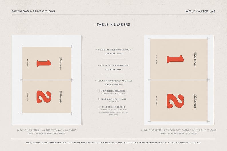 Modern Wedding Table Number Template, Retro Table Number, Colorful ...