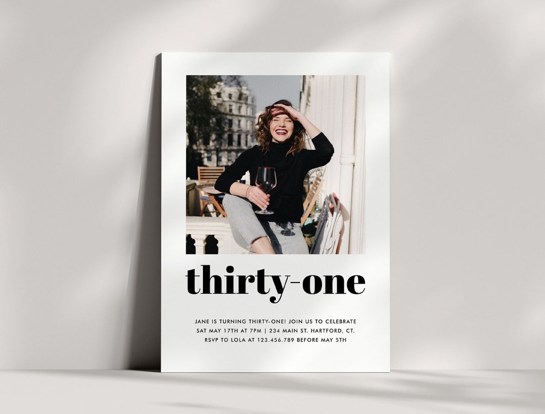 31st Birthday Invitation Template, Editable 31st Birthday Digital ...