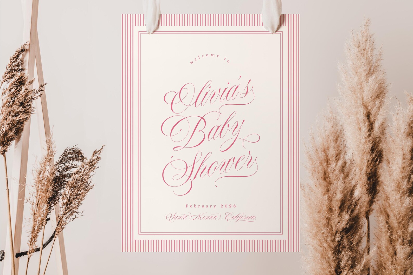 Baby Shower Welcome Sign Template, Modern Retro Baby Shower Signage ...