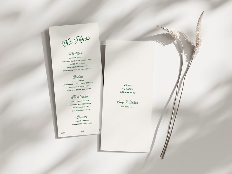 Modern Wedding Menu Template, Retro Wedding Menu, Colorful Menu, Fun ...