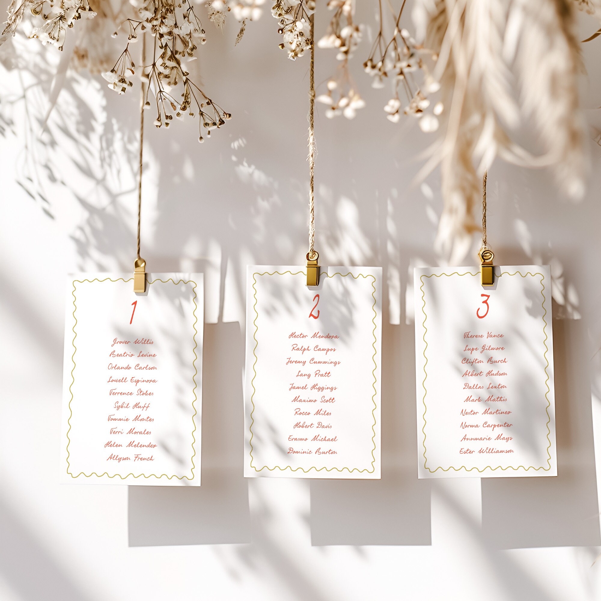 Modern Seating Chart Cards Template, Handwritten Wedding Seating Chart ...