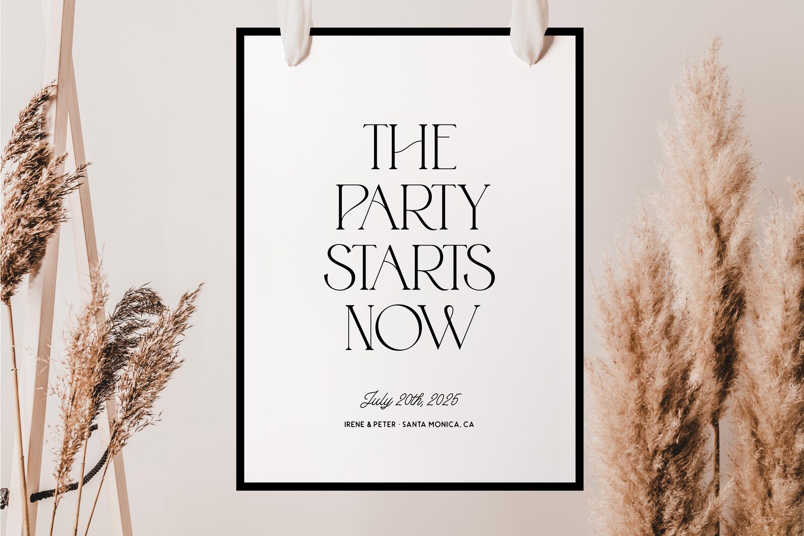 The Party Starts Now Wedding Sign Template, the Party Starts Now Sign ...