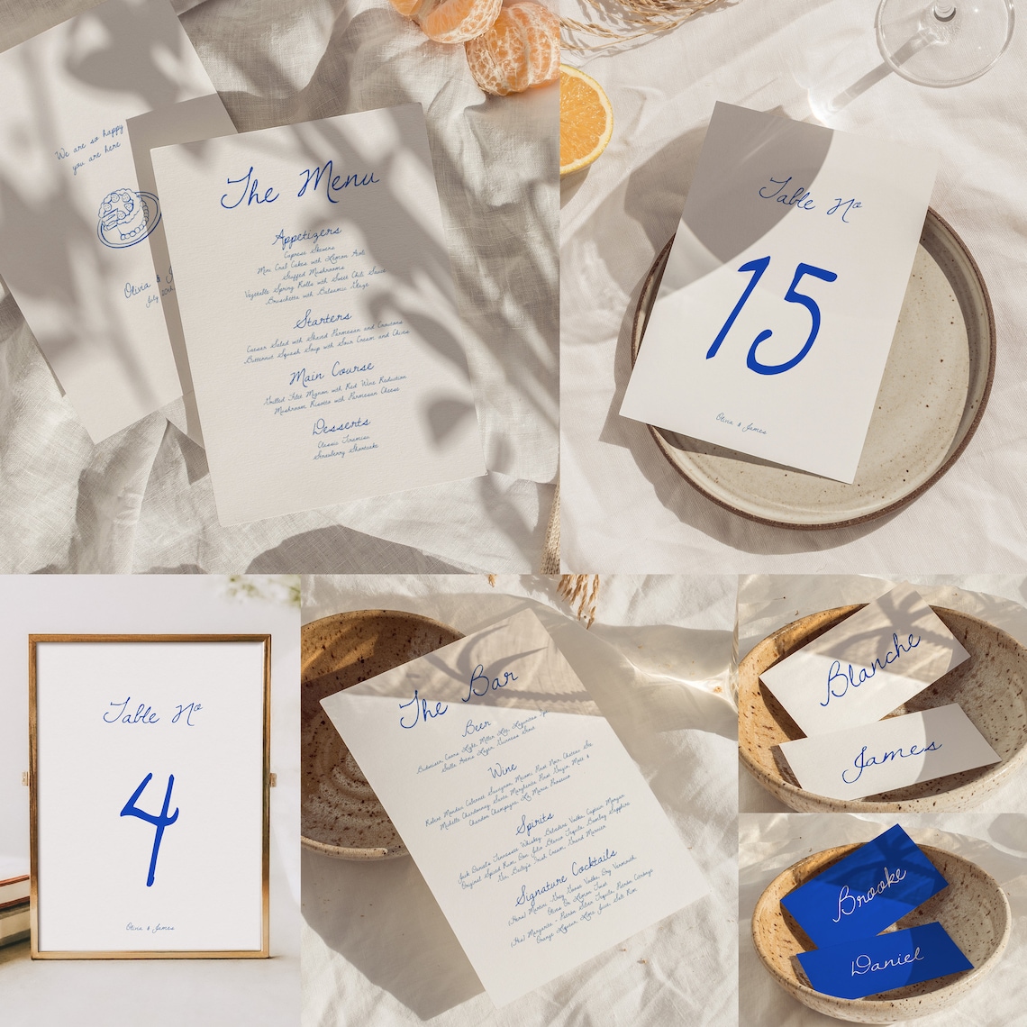 Modern Wedding Invitation Bundle Template, Handwritten Wedding Bundle ...