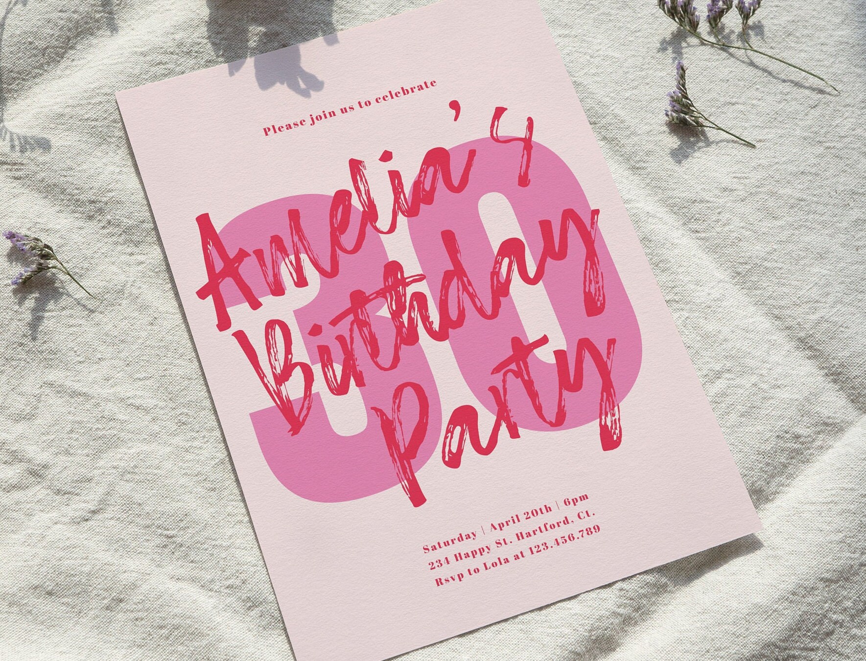 30th Birthday Invitation Template, Editable 30th Birthday Digital ...