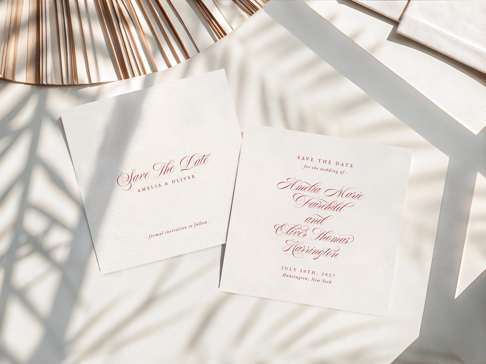 Modern Classic Save the Date Template, Retro Minimalist Square Save the ...