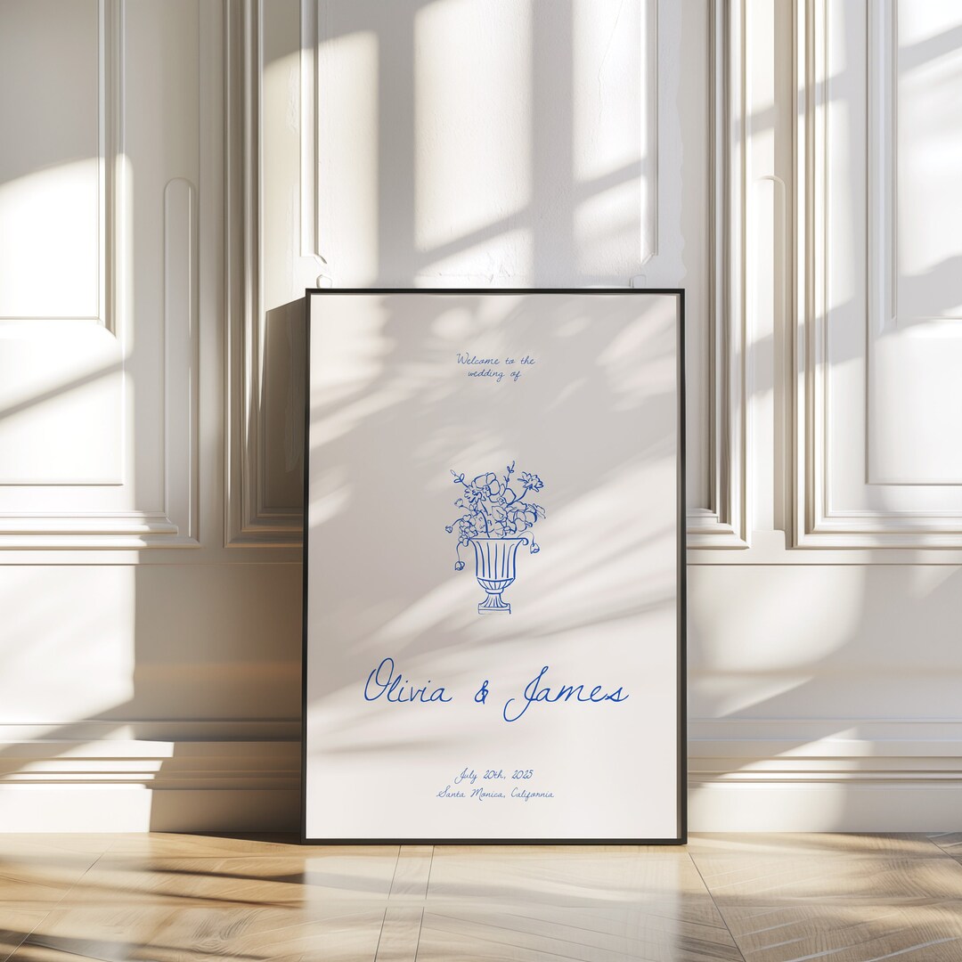 Modern Wedding Welcome Sign Template, Handwritten Welcome Sign Editable ...