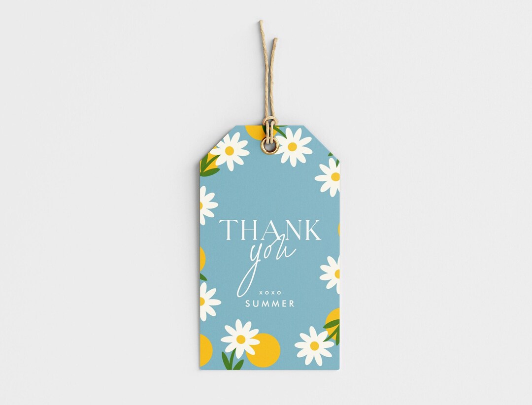 Daisy Gift Tag Template, Daisy Birthday Gift Tag, Daisy Thank You Tag ...