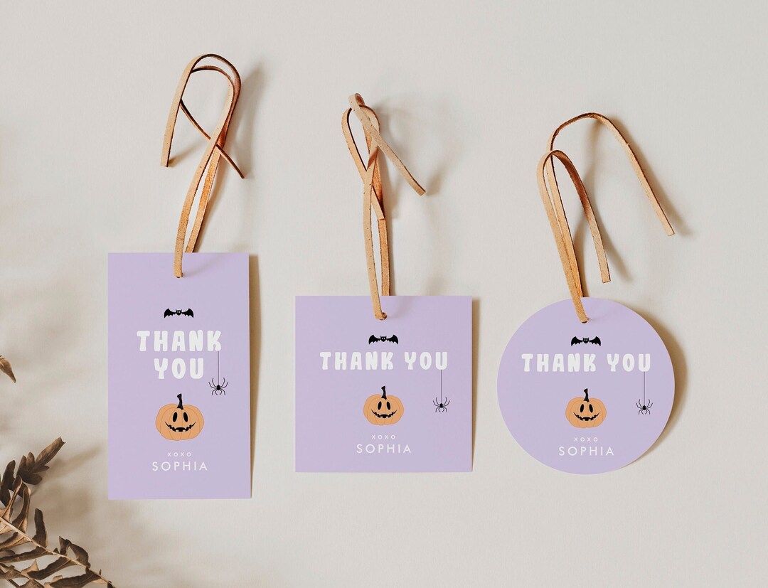 Halloween Favor Tag Template, Halloween Birthday Editable Gift Tag ...