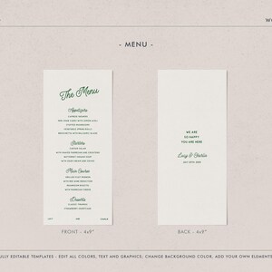 Modern Wedding Menu Template, Retro Wedding Menu, Colorful Menu, Fun ...