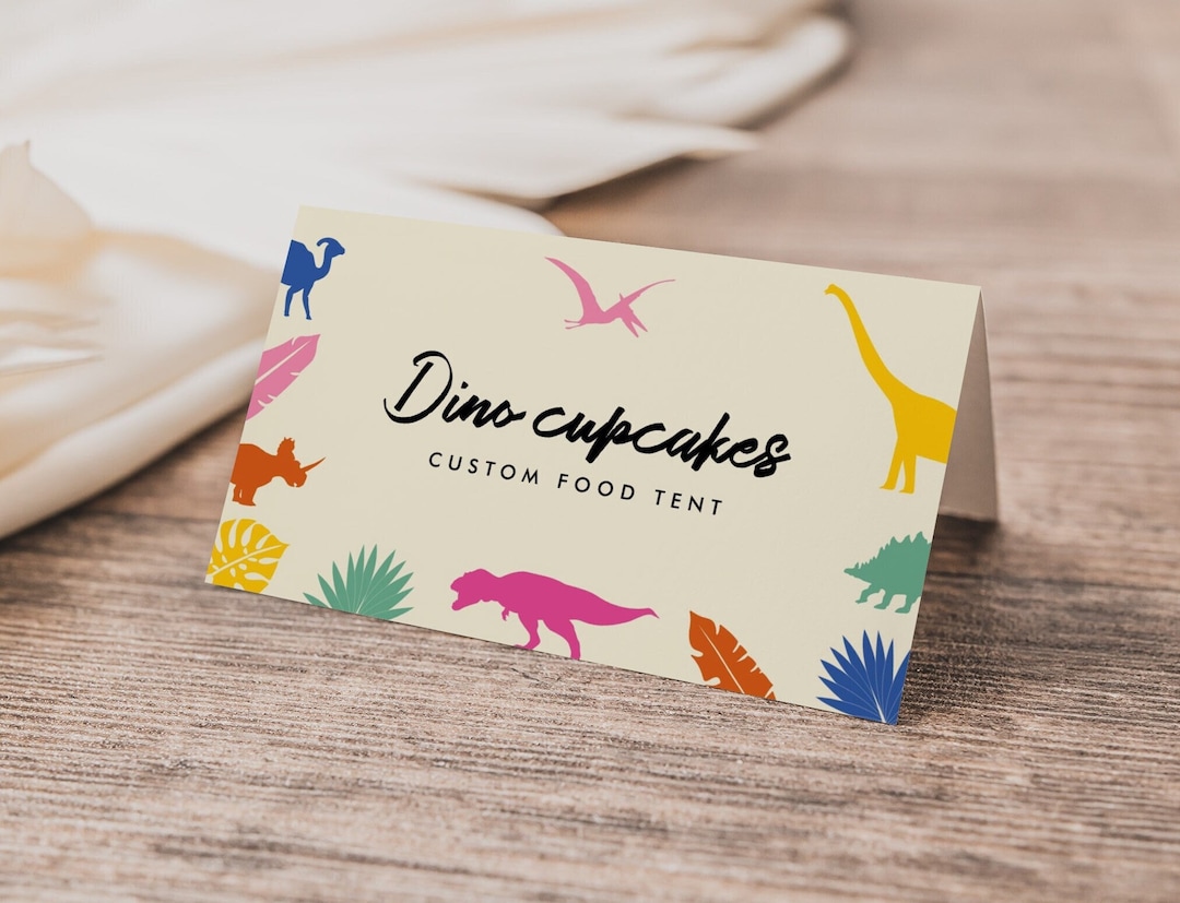 Dinosaur Food Tent Template, Dinosaur Food Label, Editable Food Tent ...