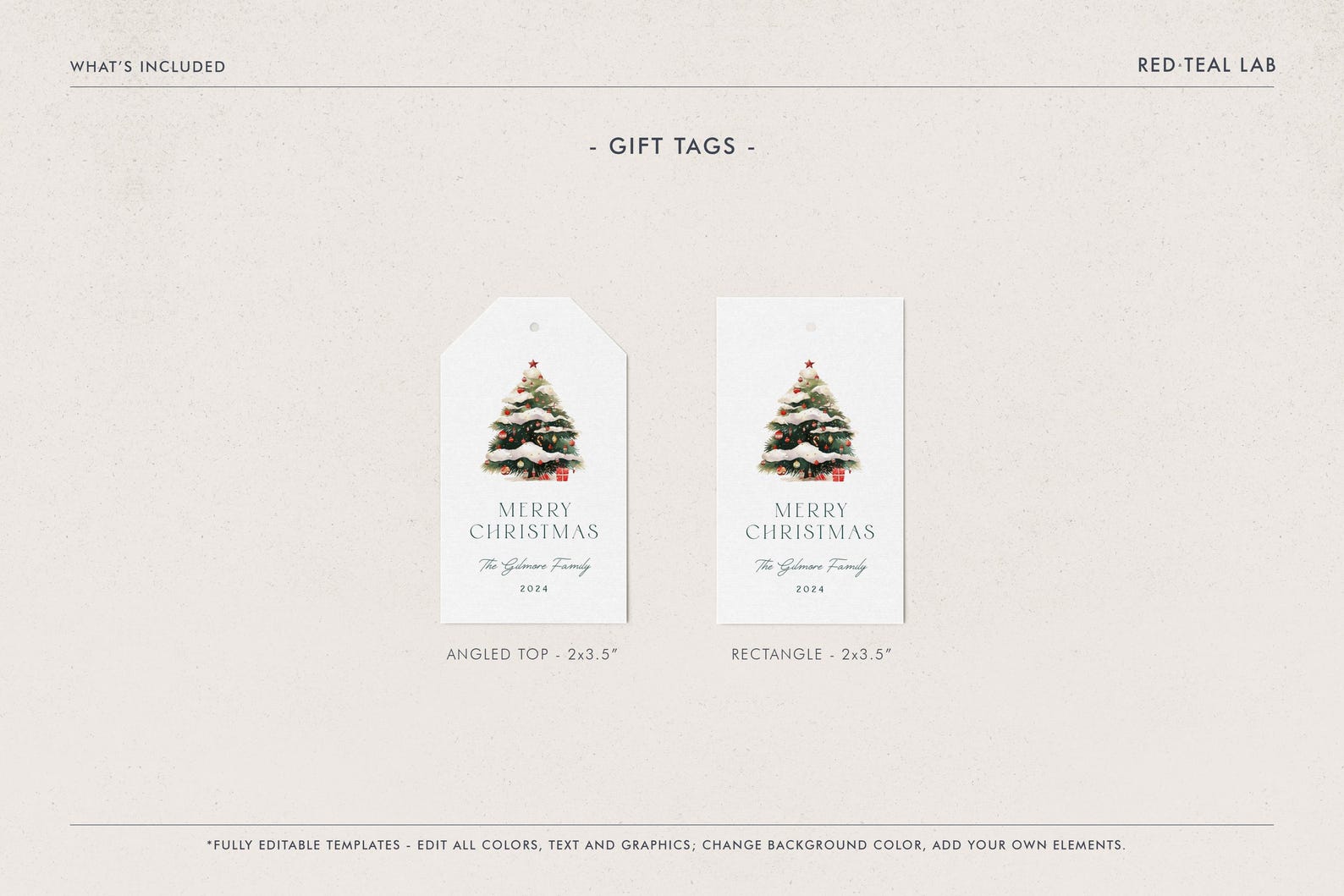 Christmas Tree Gift Tag Template, Vintage Christmas Gift Tag, Printable ...