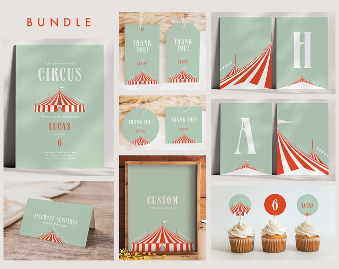Circus Birthday Party Kit DIGITAL | Carnival Party Bundle Set ...