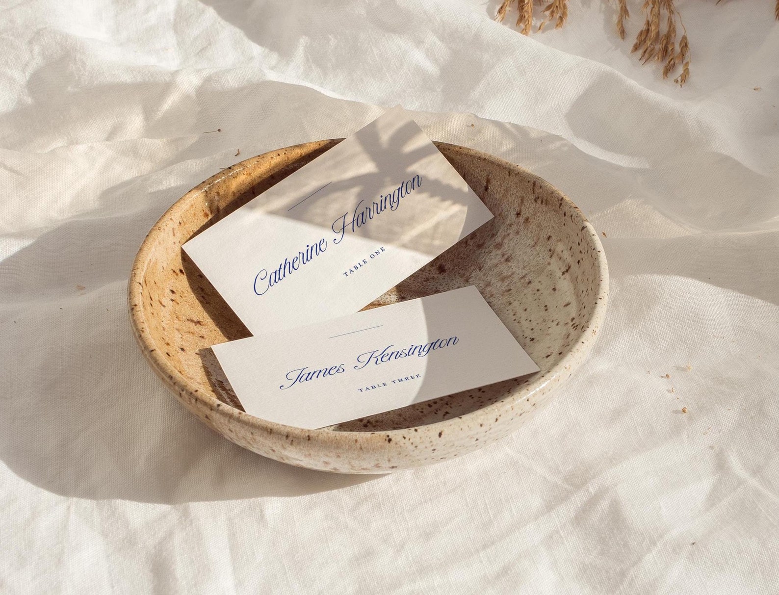 Retro Wedding Place Card Template, Modern Place Card, Minimalist Name ...