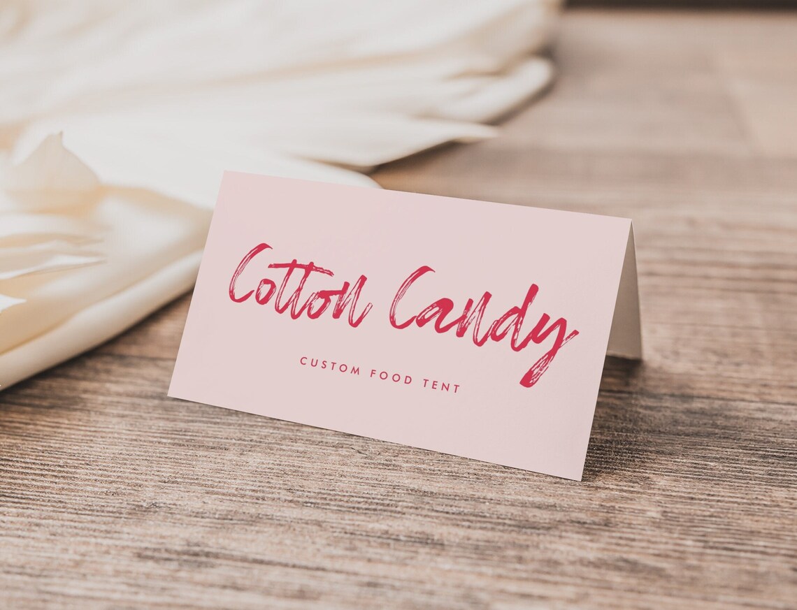 Pink Food Tent Template, 12th Birthday Food Label, Editable Pink Food ...