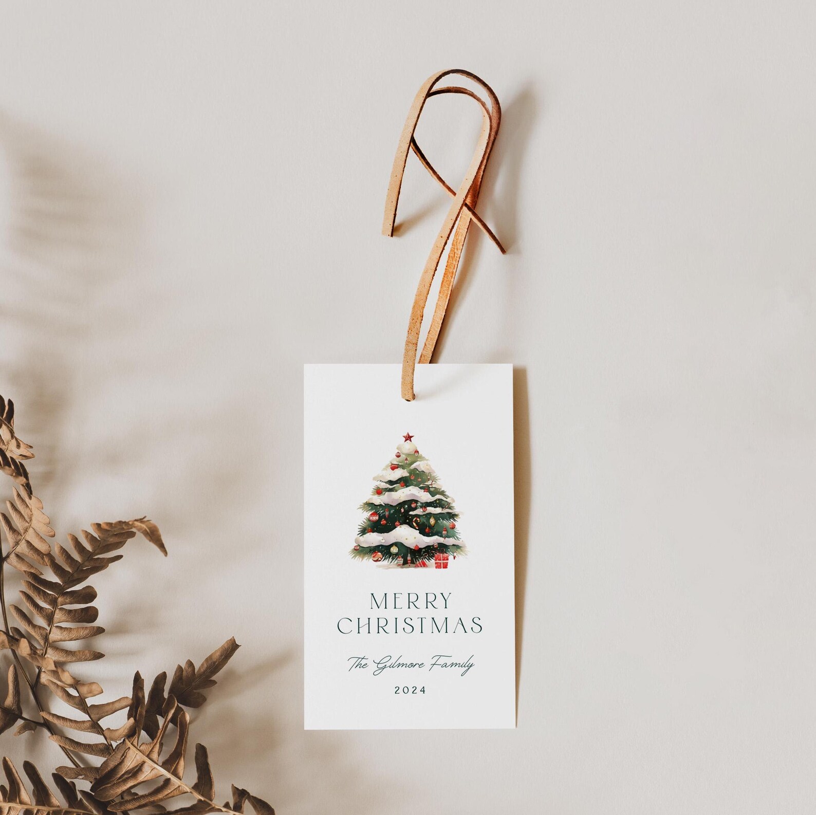Christmas Tree Gift Tag Template, Vintage Christmas Gift Tag, Printable ...