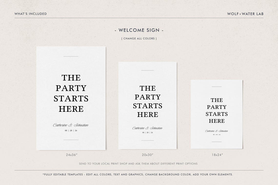 The Party Starts Here Wedding Sign Template, the Party Starts Here Sign ...