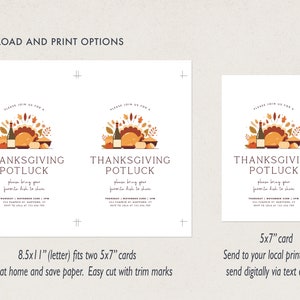 Thanksgiving Potluck Invitation Template, Editable Thanksgiving Potluck ...
