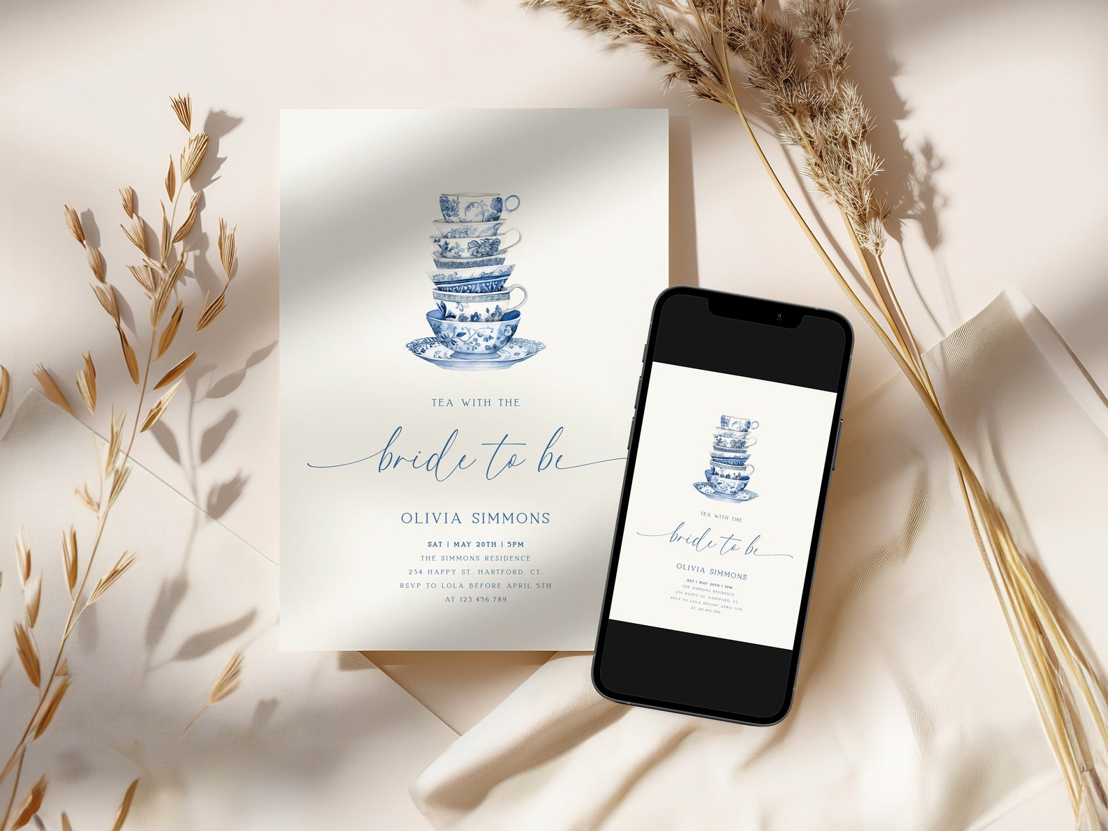 Tea With the Bride to Be Invitation Template, Bridal Tea Party ...