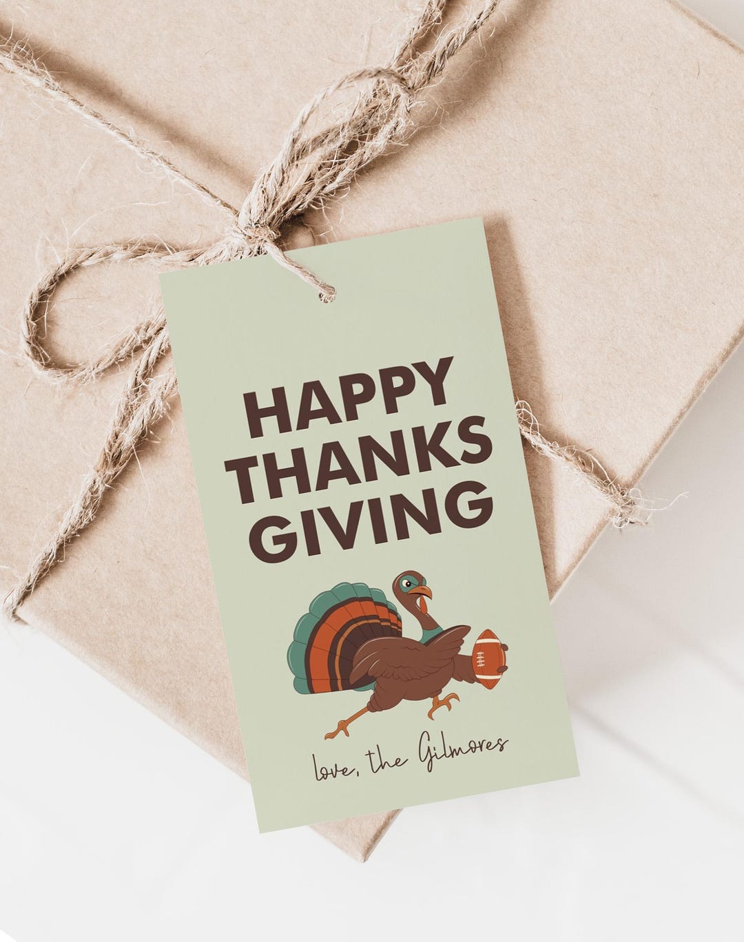 Thanksgiving Gift Tag Template, Thanksgiving Football Gift Tag Editable ...