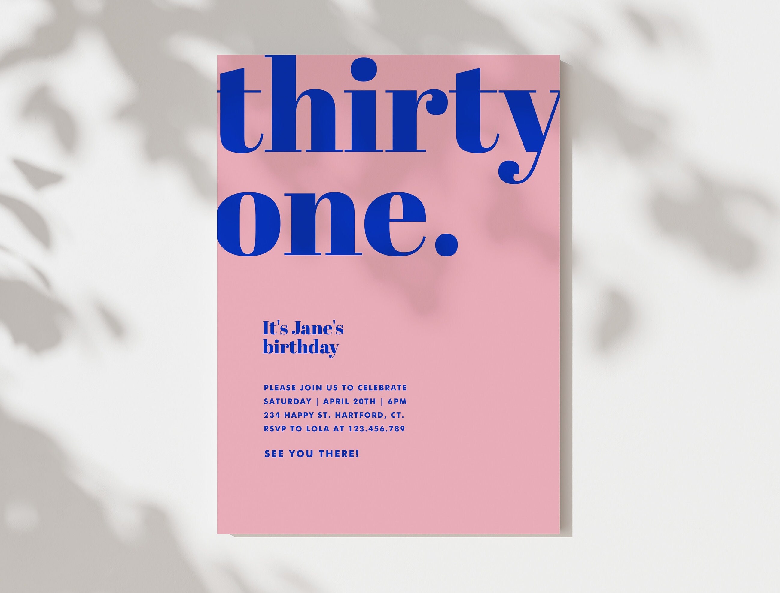 31st Birthday Invitation Template, Editable 31st Birthday Digital ...