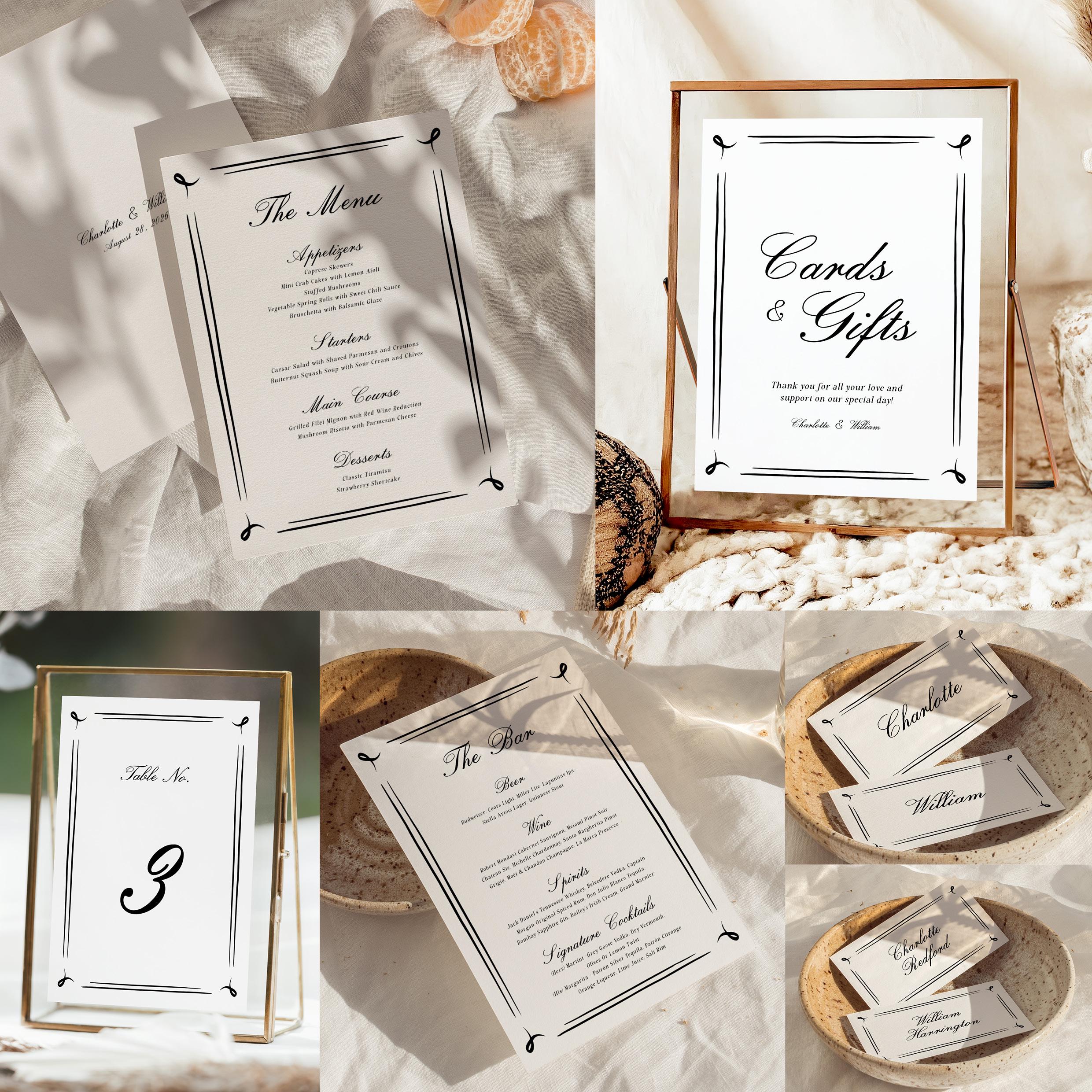 Modern Wedding Reception Bundle Templates, on the Day Wedding Bundle ...