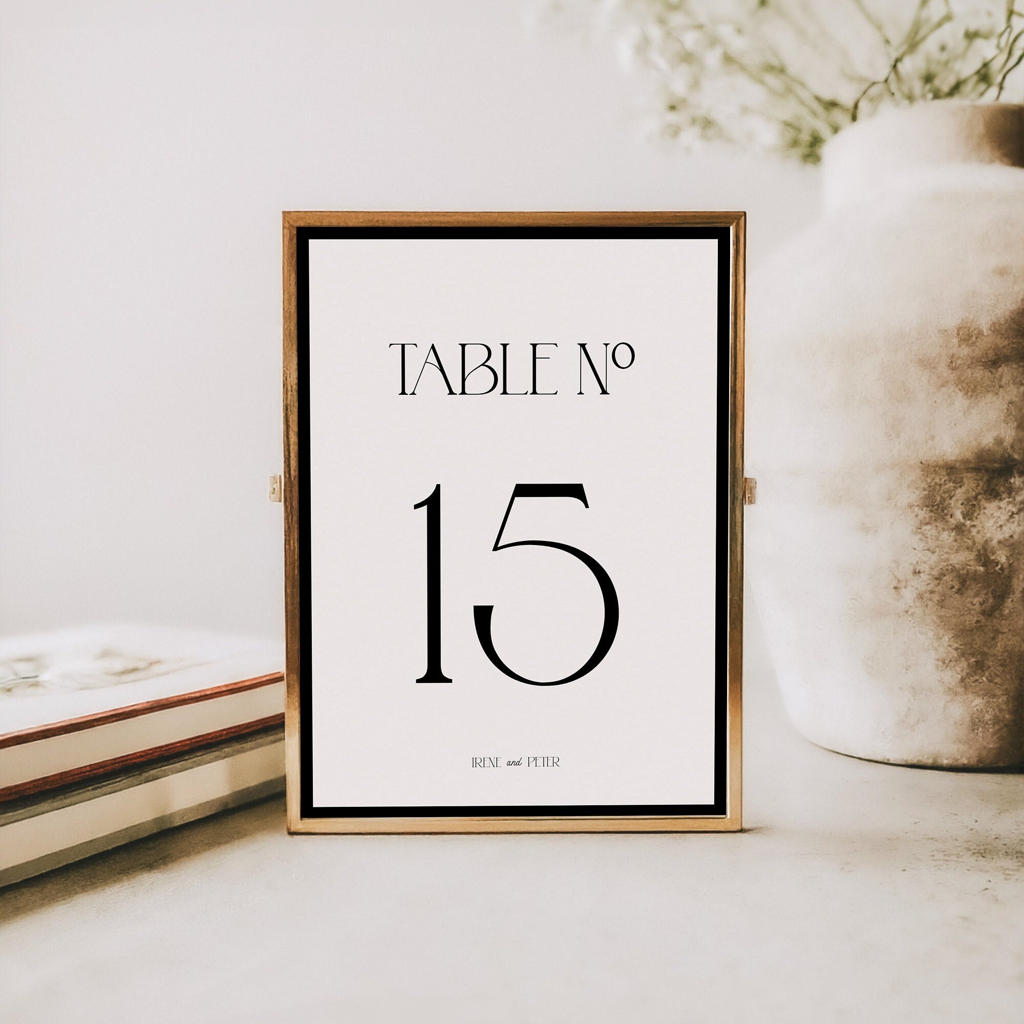 Modern Wedding Table Number Template, Retro Table Number Reception ...