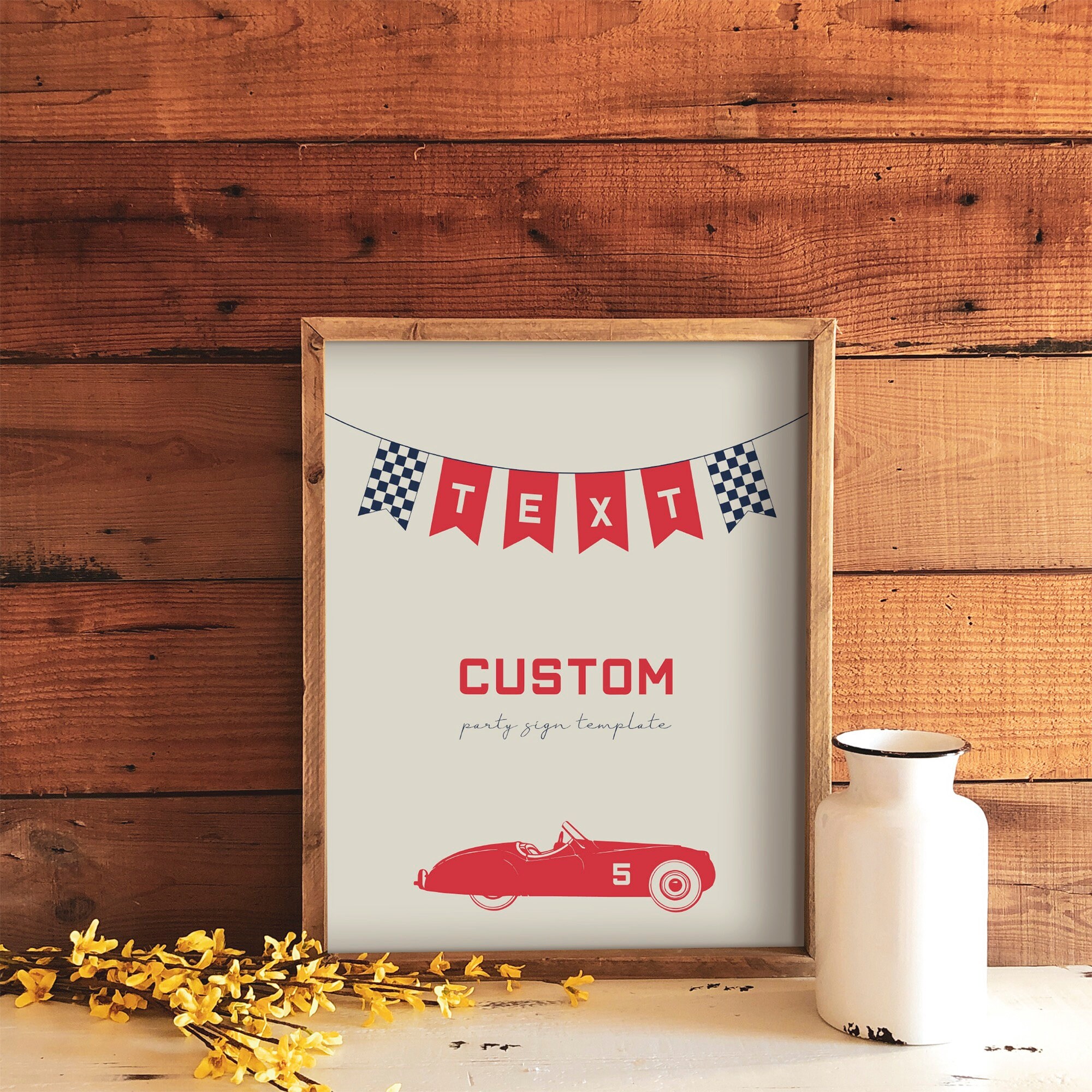 Race Car Favor Tag Editable Race Car Gift Tag Race Car Thank You ...