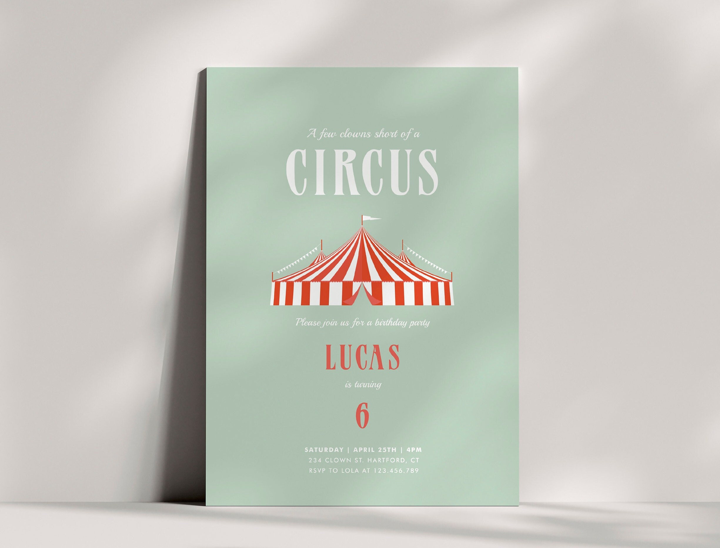 Circus Birthday Sign Template, Editable Circus Sign Template, Custom ...