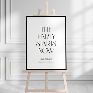 The Party Starts Now Wedding Sign Template, the Party Starts Now Sign ...