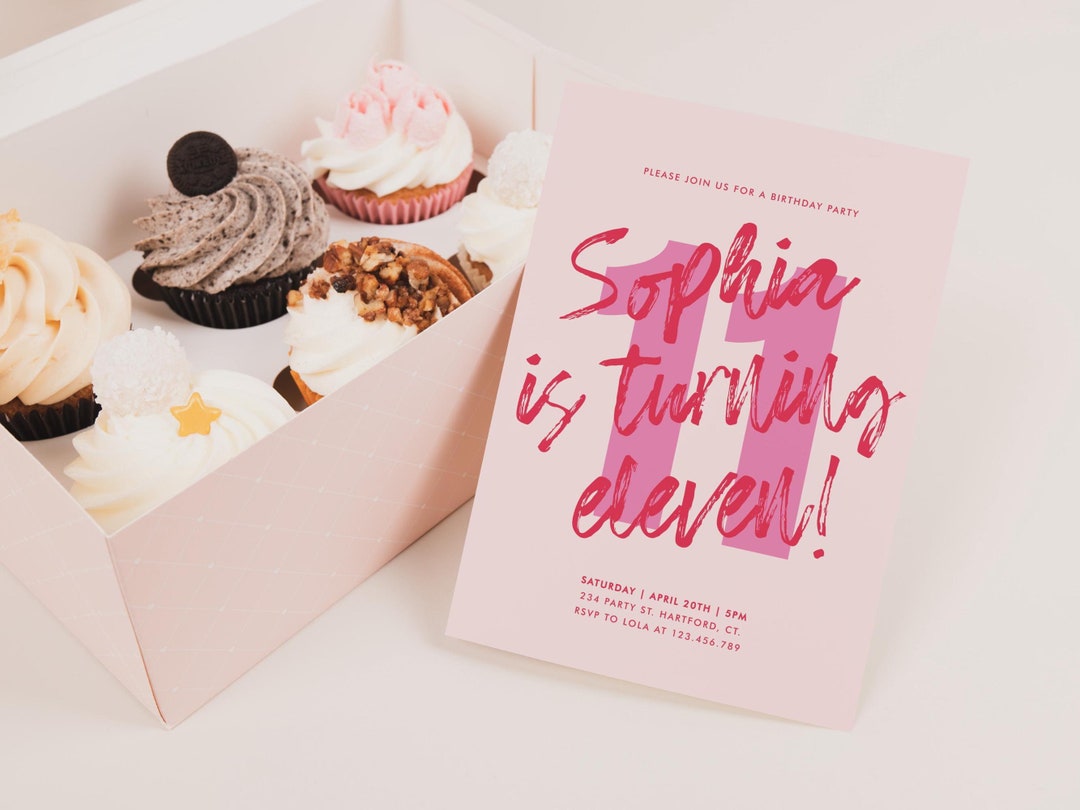 11th Birthday Invitation Template, Editable 11th Birthday Digital ...