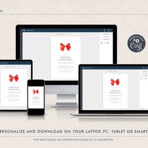 Coquette Christmas Gift Tag Template, Minimalist Christmas Favor Tag ...