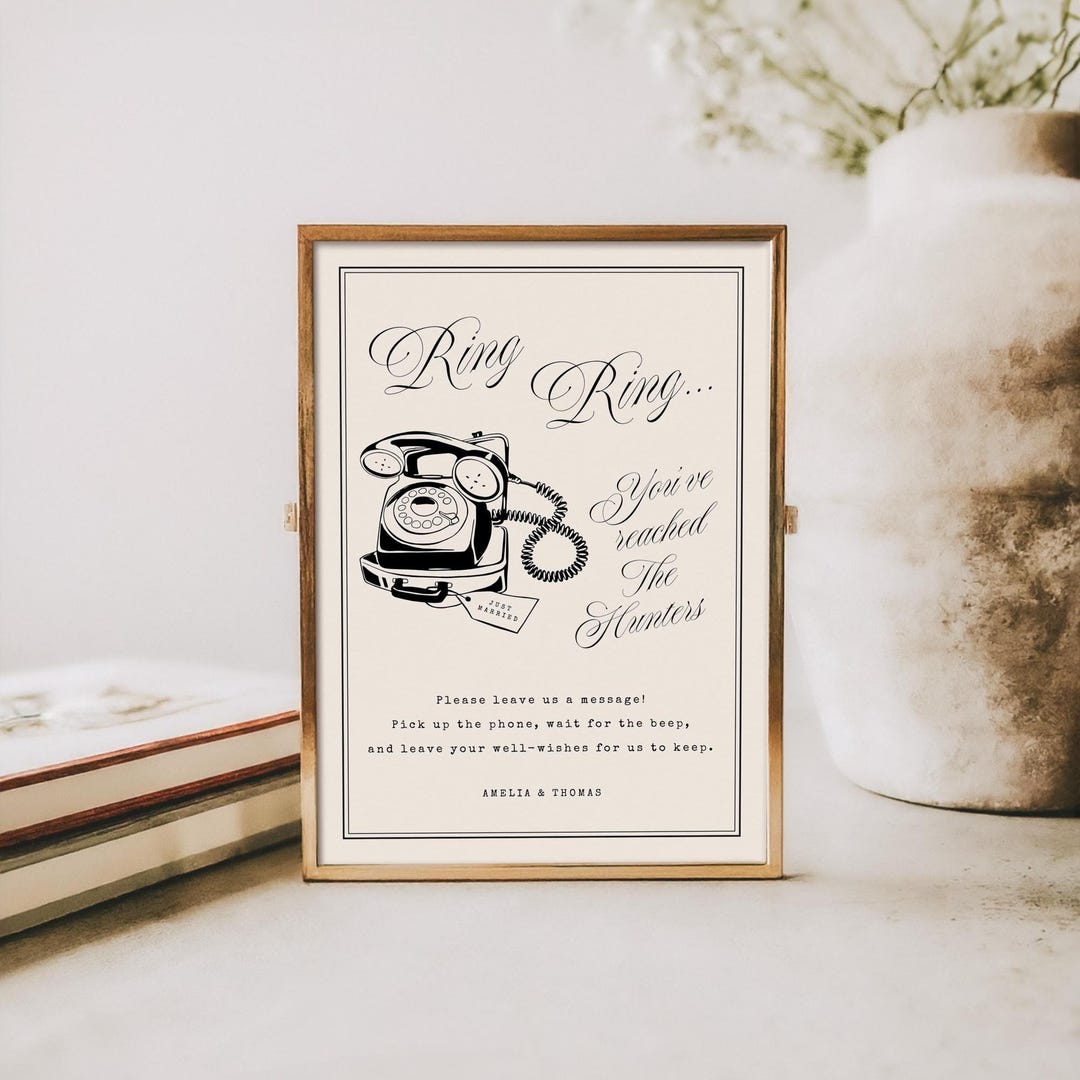 Phone Guestbook Sign Template, Audio Guestbook Wedding Sign, Voicemail ...