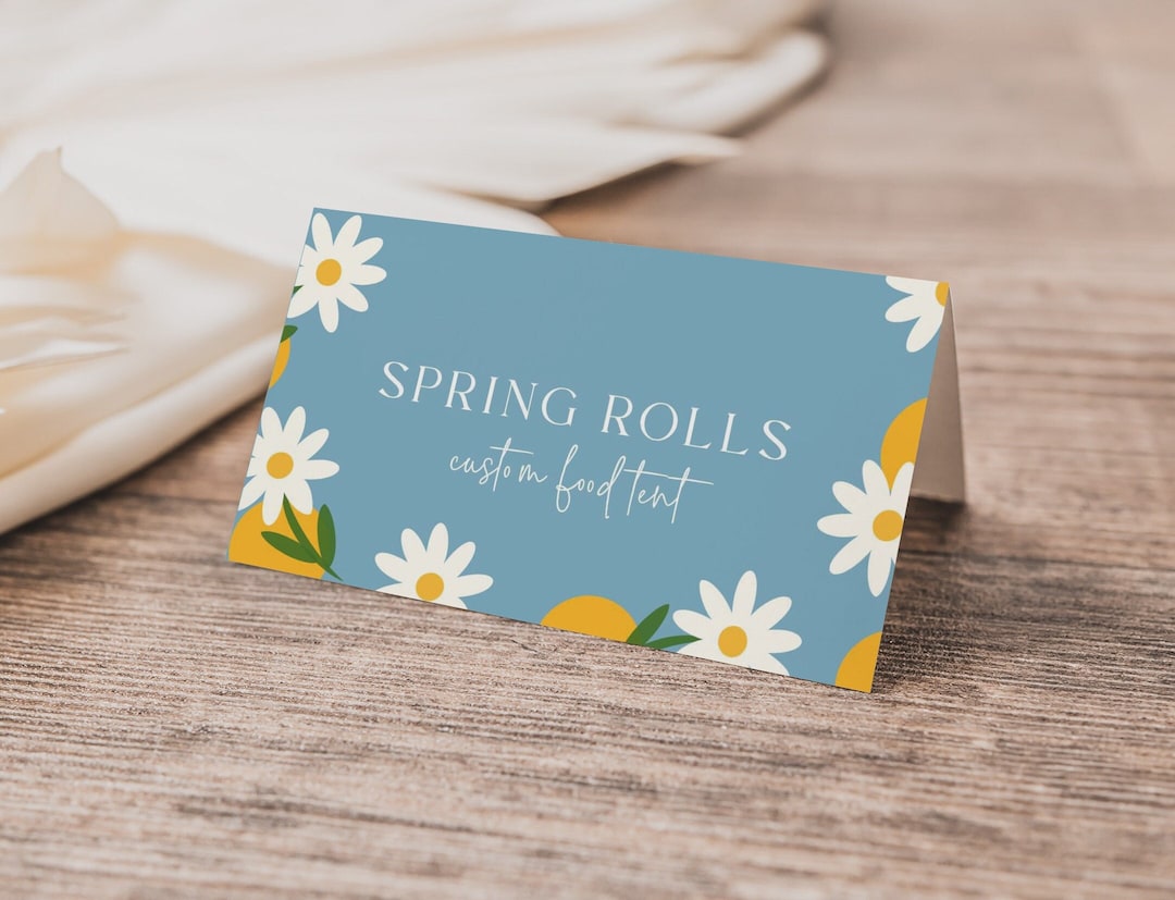 Daisy Food Tent Template, Daisy Food Label, Editable Flower Food Tent ...
