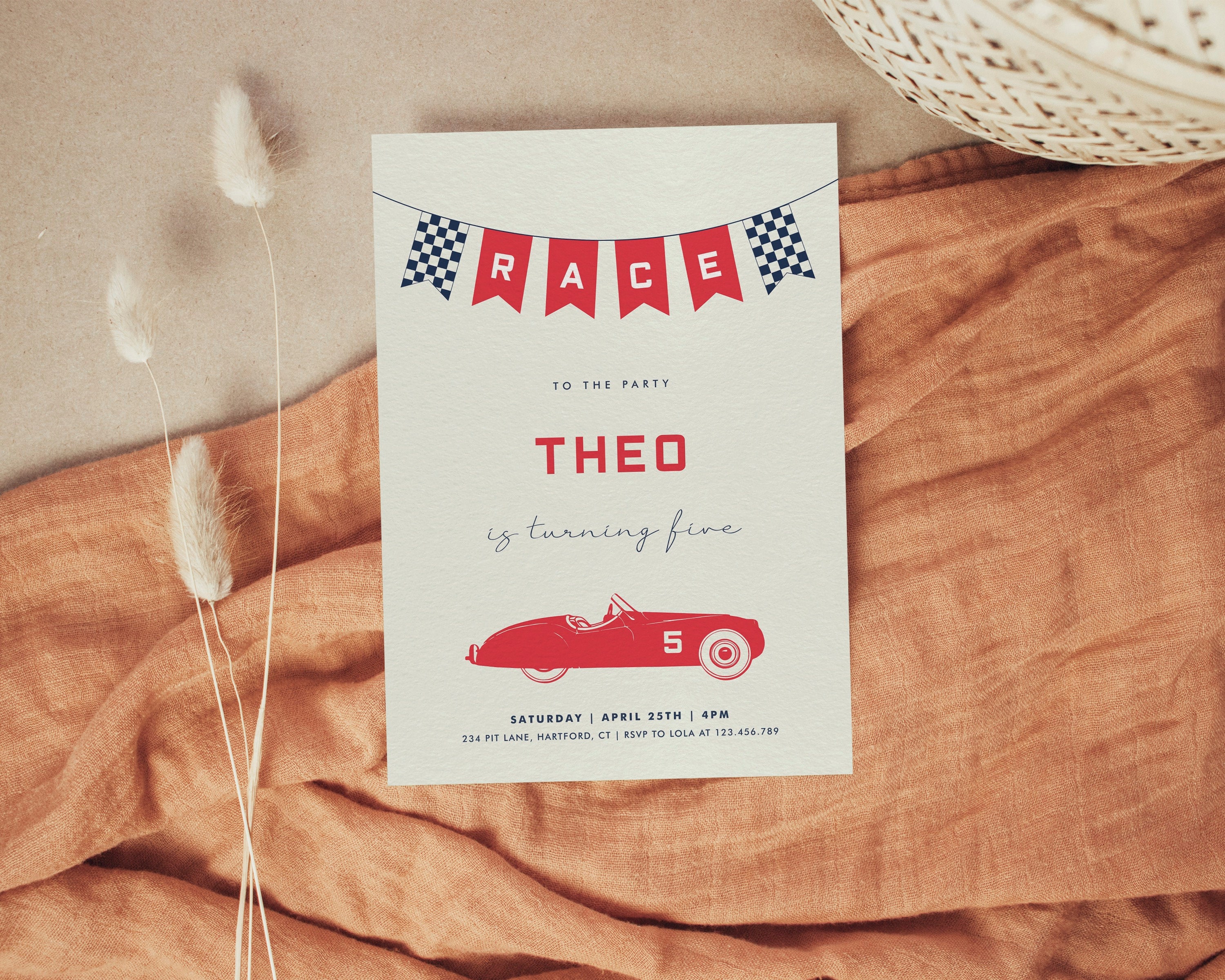 Race Car Birthday Invitation Race Car Editable Invite Race Car Birthday ...