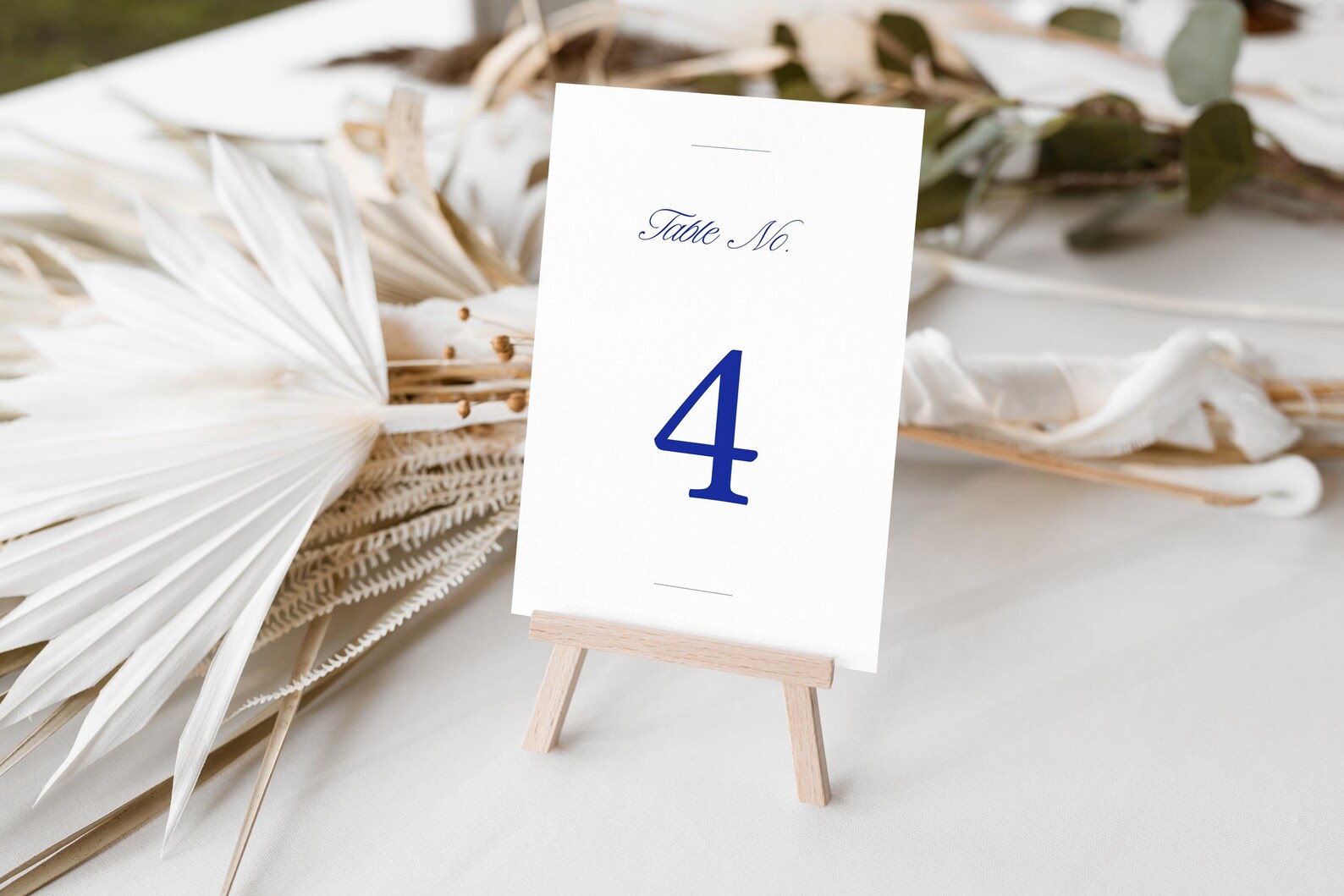 Modern Wedding Table Number Template, Retro Table Number Blue ...