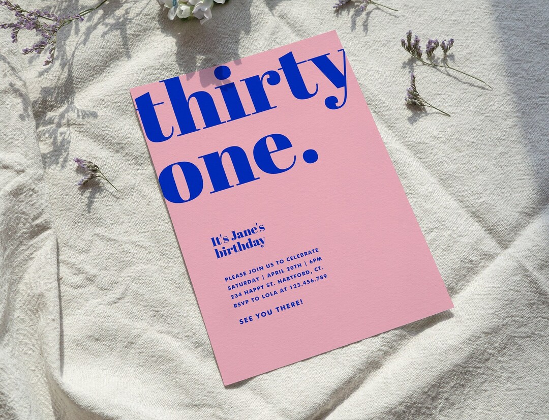 31st Birthday Invitation Template, Editable 31st Birthday Digital ...