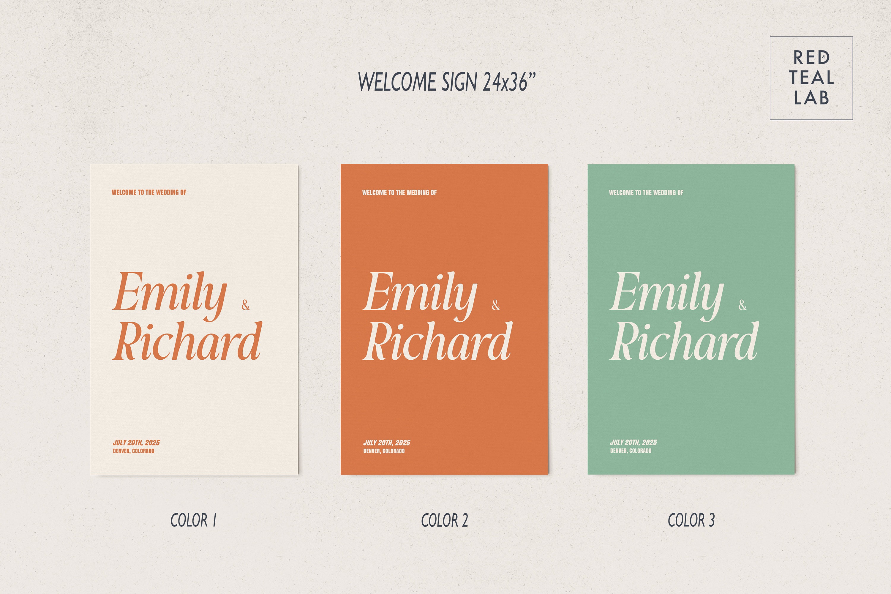 Modern Wedding Welcome Sign Template, Bold Welcome Sign, Colorful ...