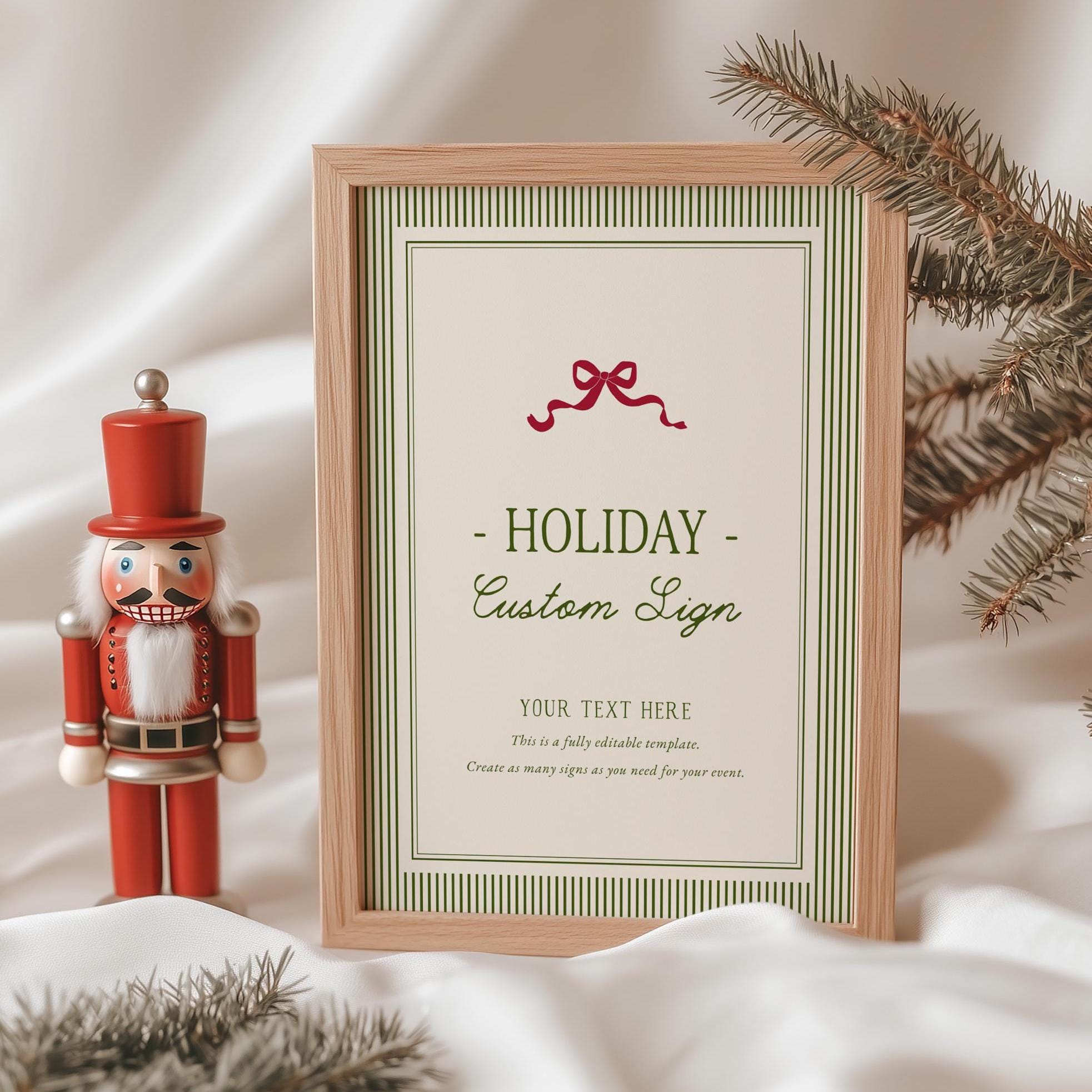 Holiday Custom Sign Template, Modern Retro Christmas Party Sign ...