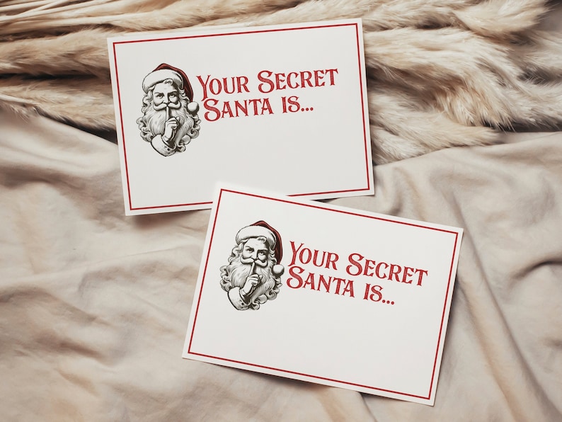 Secret Santa Gift Tag Printable, Secret Santa Gift Tag Template, Secret ...