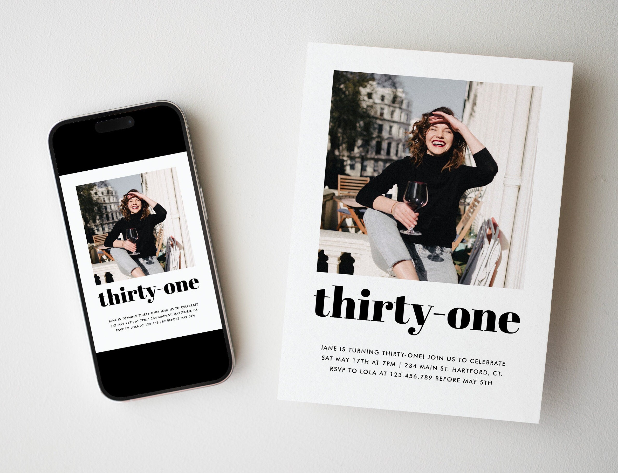 31st Birthday Invitation Template, Editable 31st Birthday Digital ...