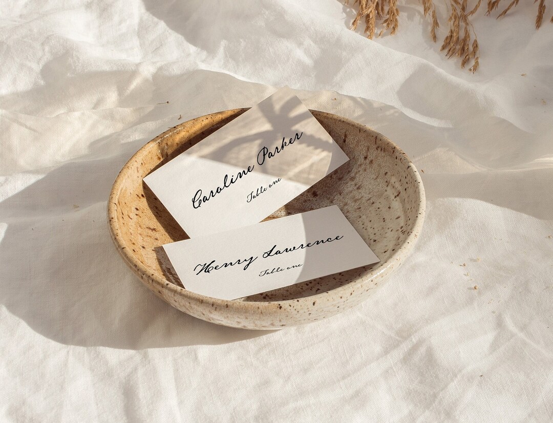 Handwritten Wedding Place Card Template, Elegant Place Card, Simple ...