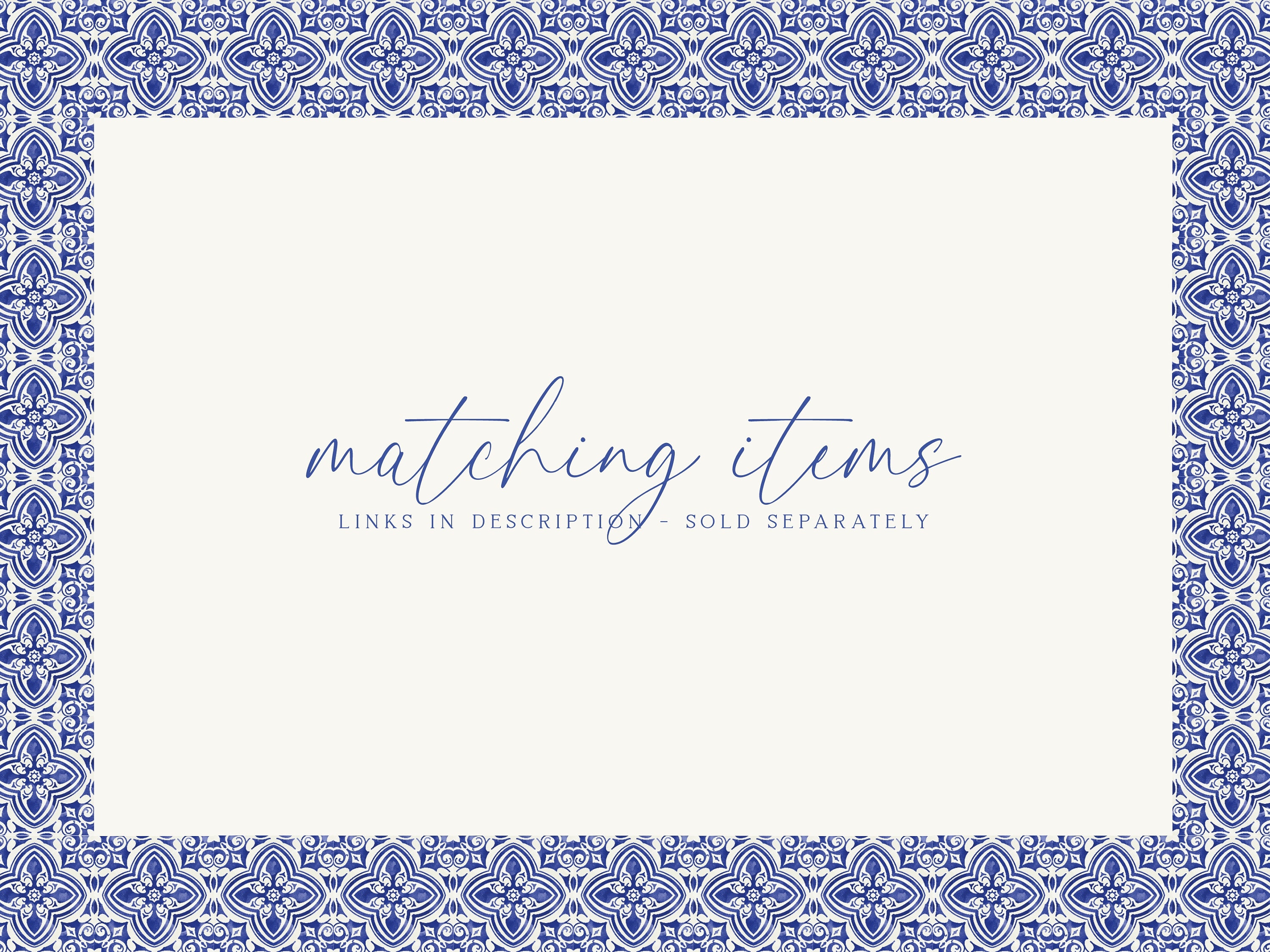 Mediterranean Place Card Template, Blue Tile Name Card, Editable ...