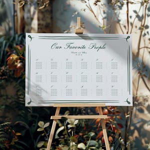 Handwritten Wedding Seating Chart Template, Alphabetical Seating Chart ...