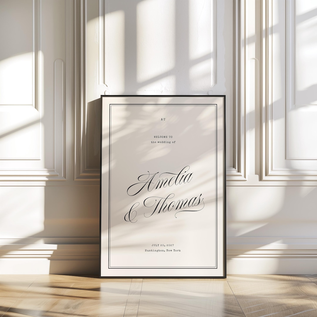 Retro Wedding Welcome Sign Template, Modern Vintage Welcome Sign ...