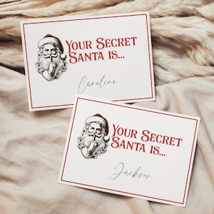Secret Santa Gift Tag Printable, Secret Santa Gift Tag Template, Secret ...