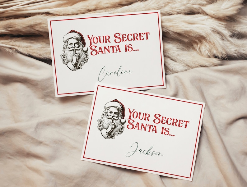 Secret Santa Gift Tag Printable, Secret Santa Gift Tag Template, Secret ...