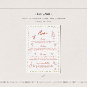 Modern Wedding Bar Menu Template, Handwritten Wedding Bar Menu, Hand ...