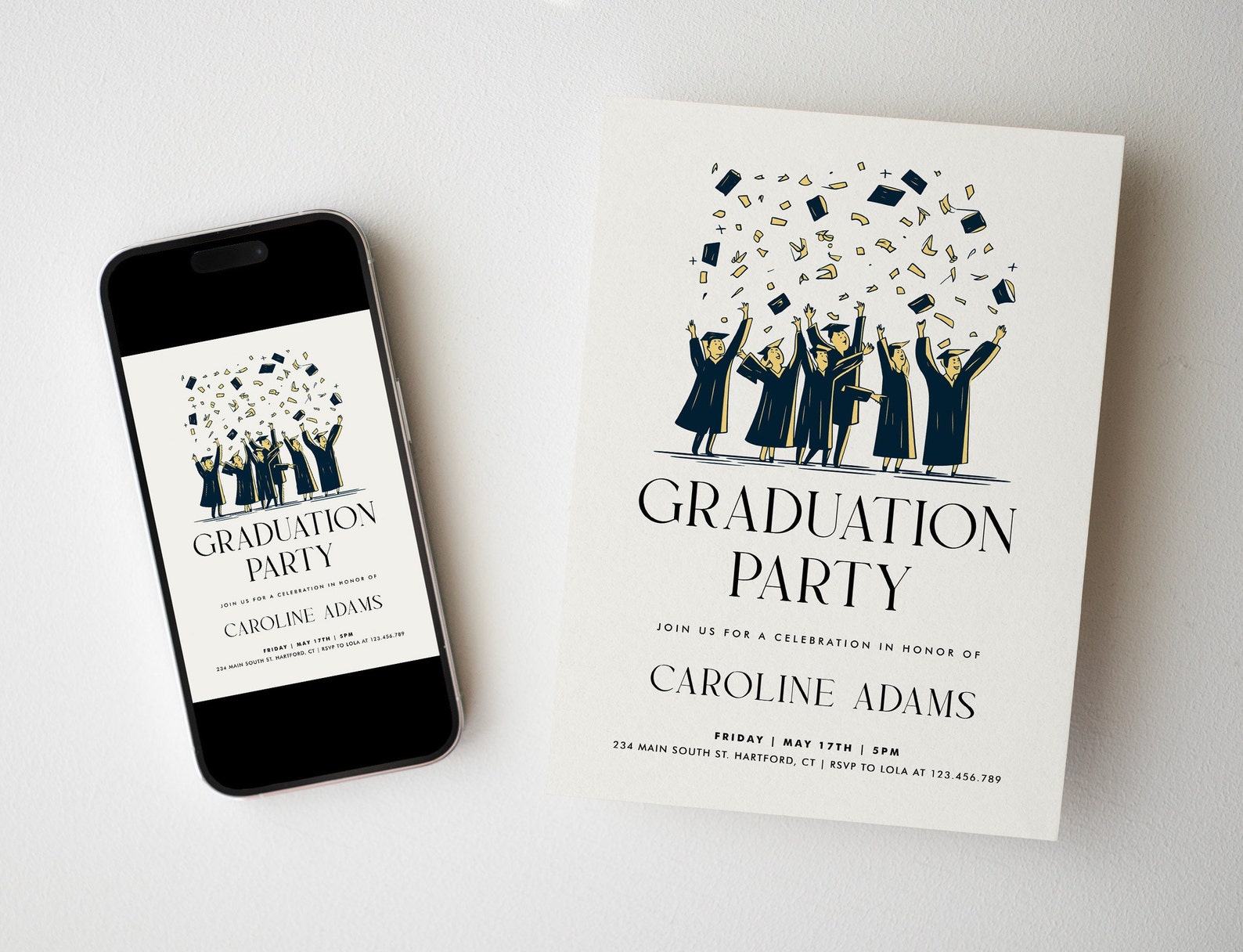 Graduation Party Invitation Template, Editable Graduation Invitation ...