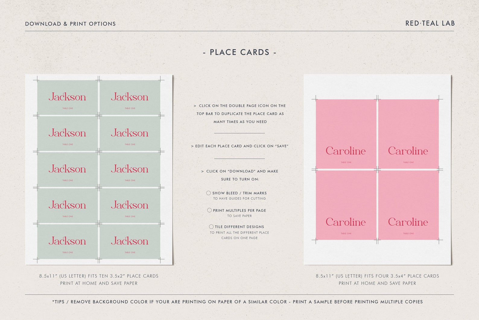 Modern Wedding Place Card Template, Bold Place Card, Whimsical Name ...