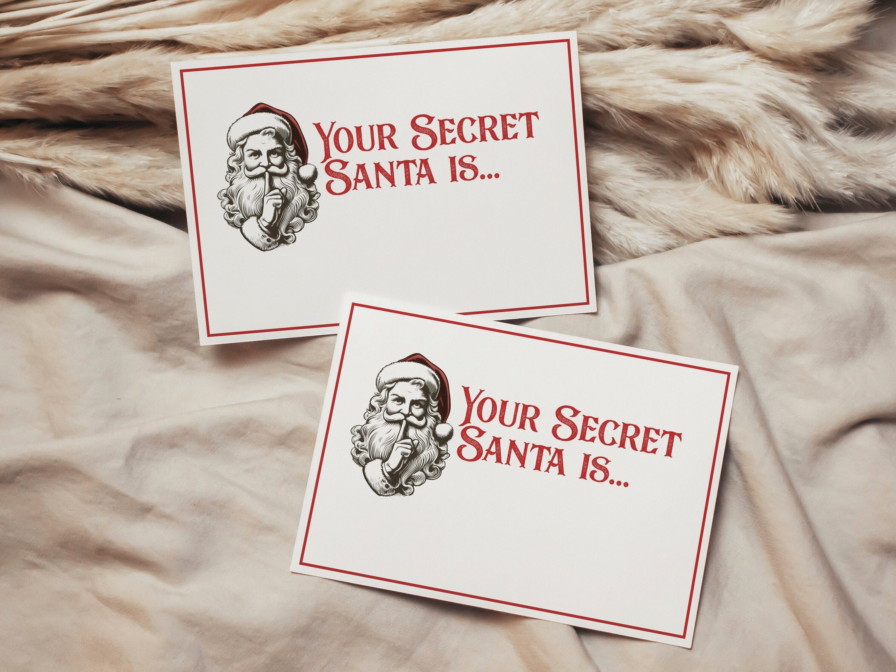 Secret Santa Reveal Card, Secret Santa Printable Gift Card, Secret ...
